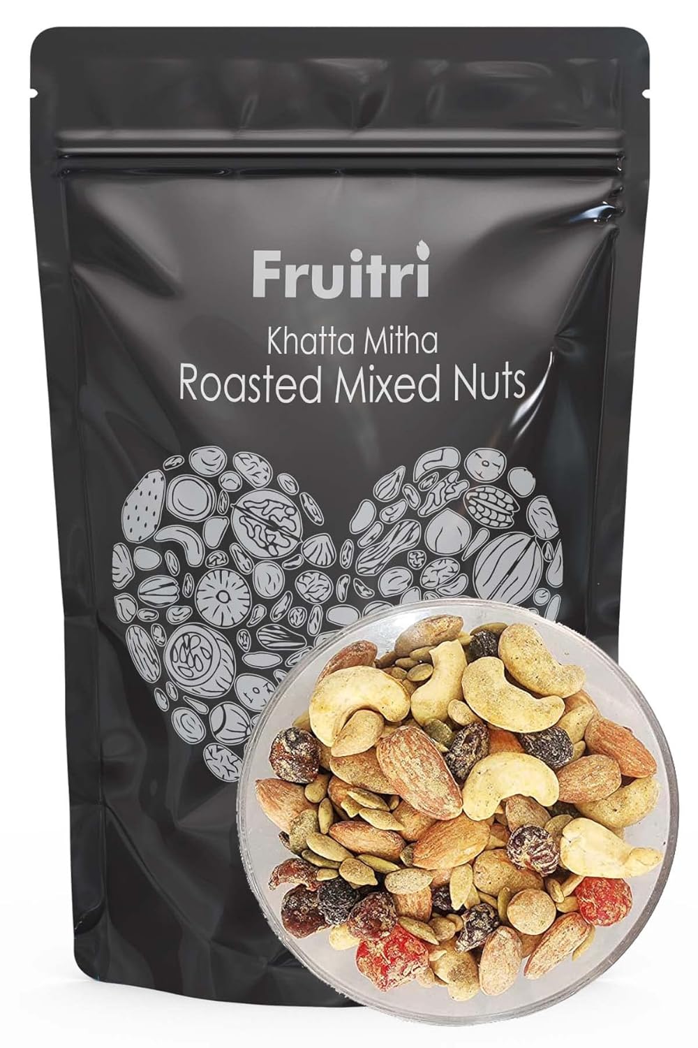 Fruitri Premium Khatta Meetha Roasted Mixed Nuts - Almonds, Cashews 240 ...