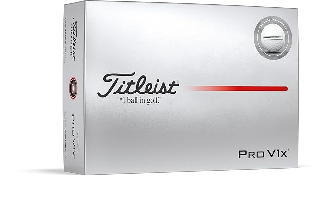Titleist 2025 Pro V1x Enhanced Alignment Golf Balls, White (One Dozen ...