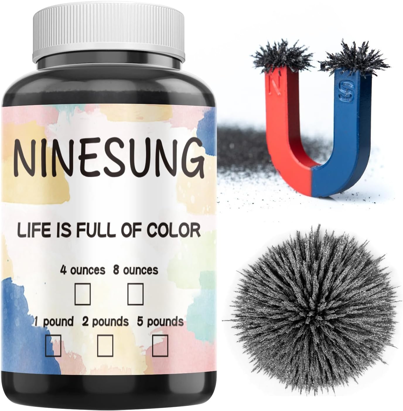 Amazon.com: Ninesung Iron Powder, 1 Pound Iron Filings, Iron Powder ...