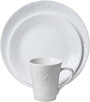 Amazon.com | Corelle Embossed Bella Faenza 16pc Dinnerware Set ...