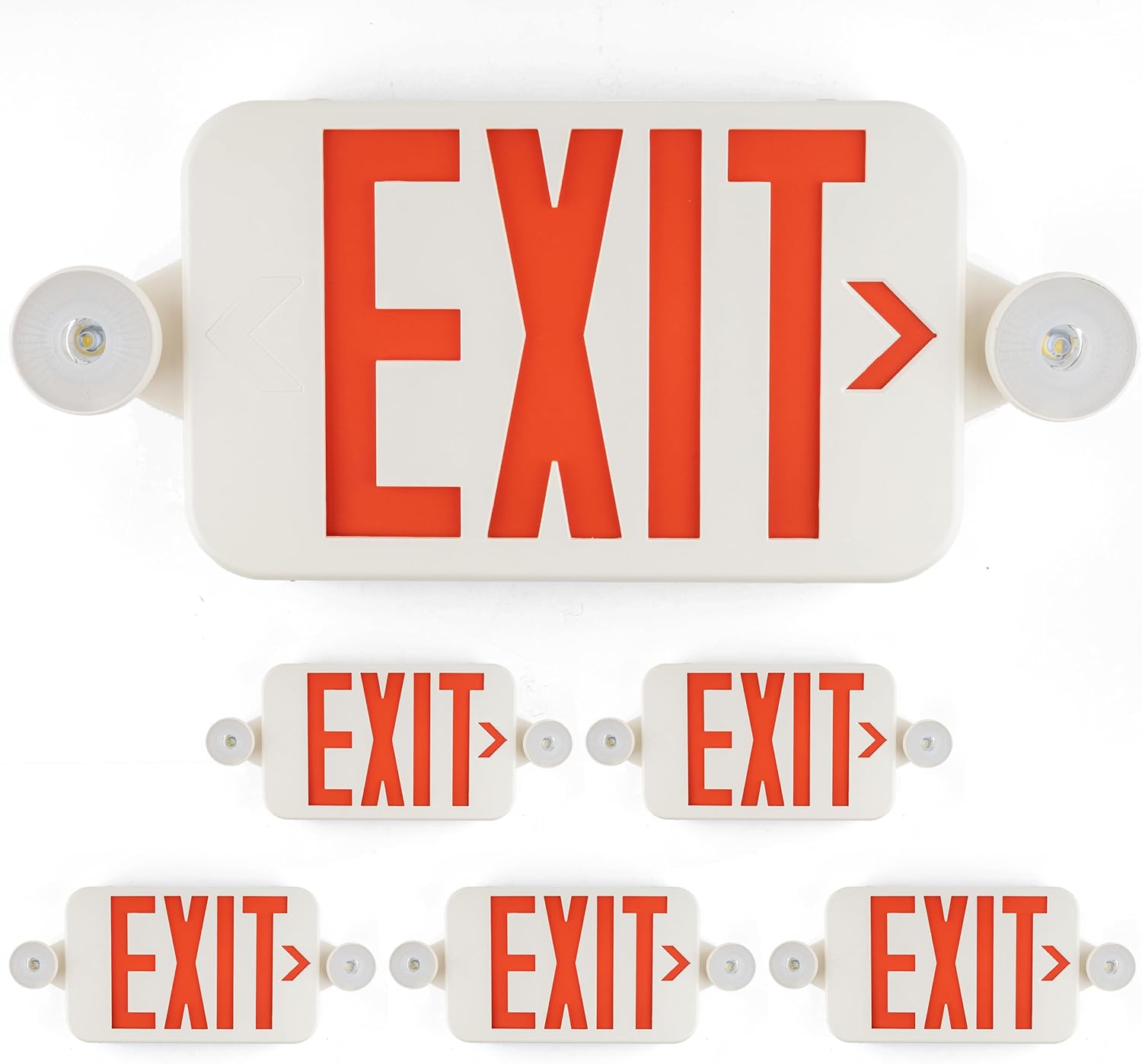 Patriot Lights 6 Pack Exit Signs with Emergency Lights - Rotating Exit ...