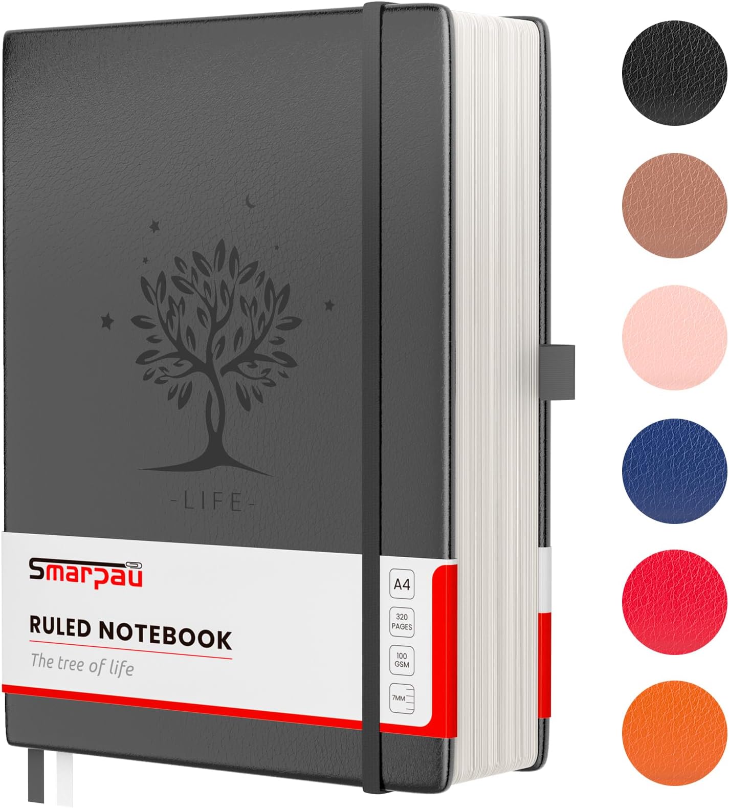 Smarpau Lined Journal Notebook - Large A4 Thick Hardcover Journal 320 ...