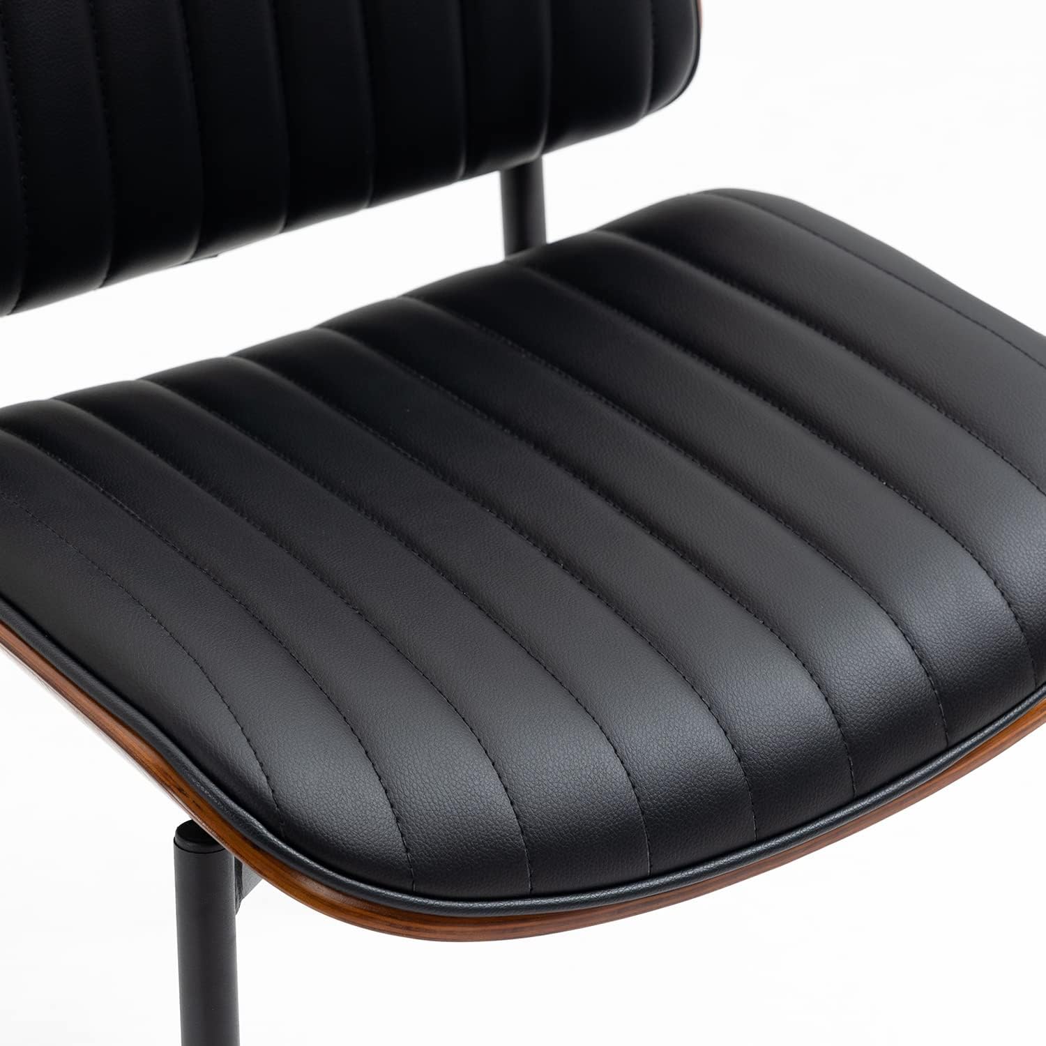 MJIH Juego de 2 sillas de comedor negras modernas de mediados de siglo ...