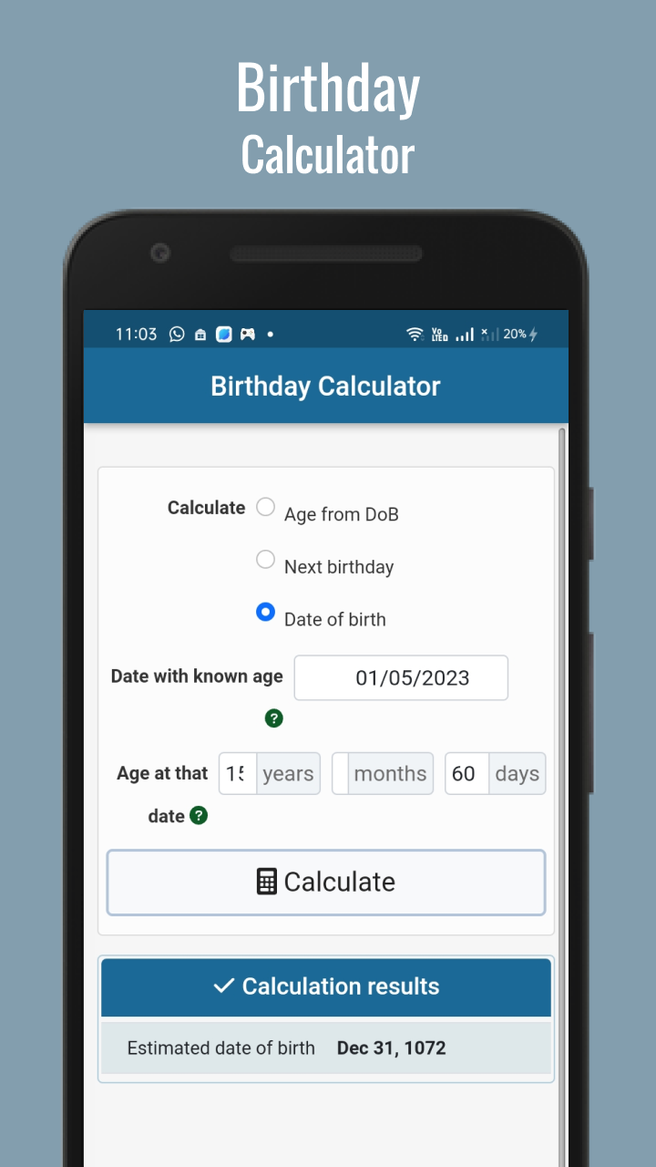 Birthday Calculator - App on Amazon Appstore