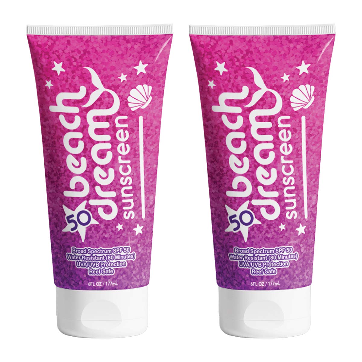 Beach Dream Reef Safe Sunscreen (2 Pack, SPF 50) 6 Fl Oz (Pack of 4 ...