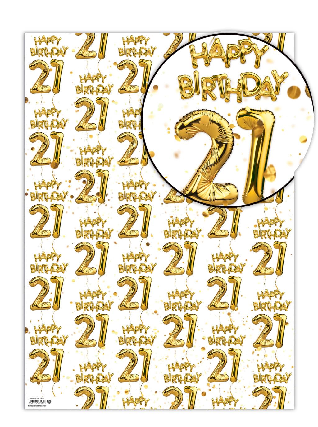 Brainbox Candy - 2 Sheets of Funny '21st Birthday' Wrapping Paper ...