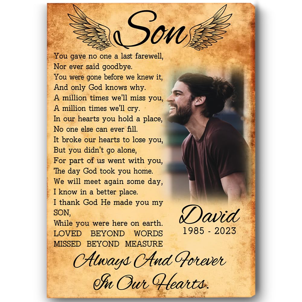 Amazon.com: INSPIAMZUE Son Memorial Canvas, Personalized Sympathy ...