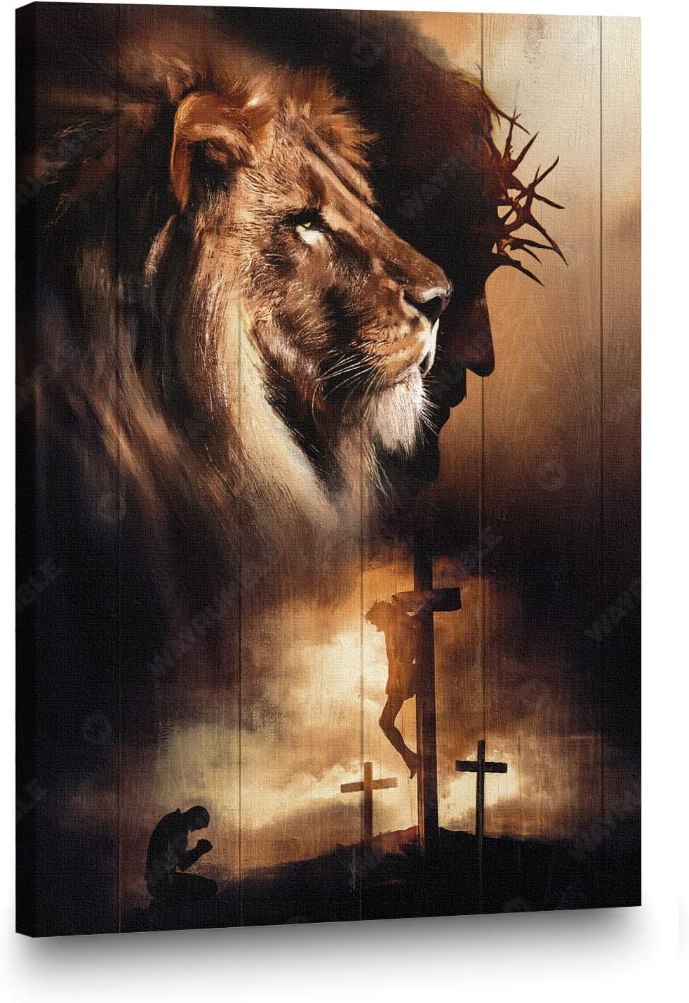 Amazon.com: Lion of Judah Canvas Prints Wall Art, Jesus profile ...