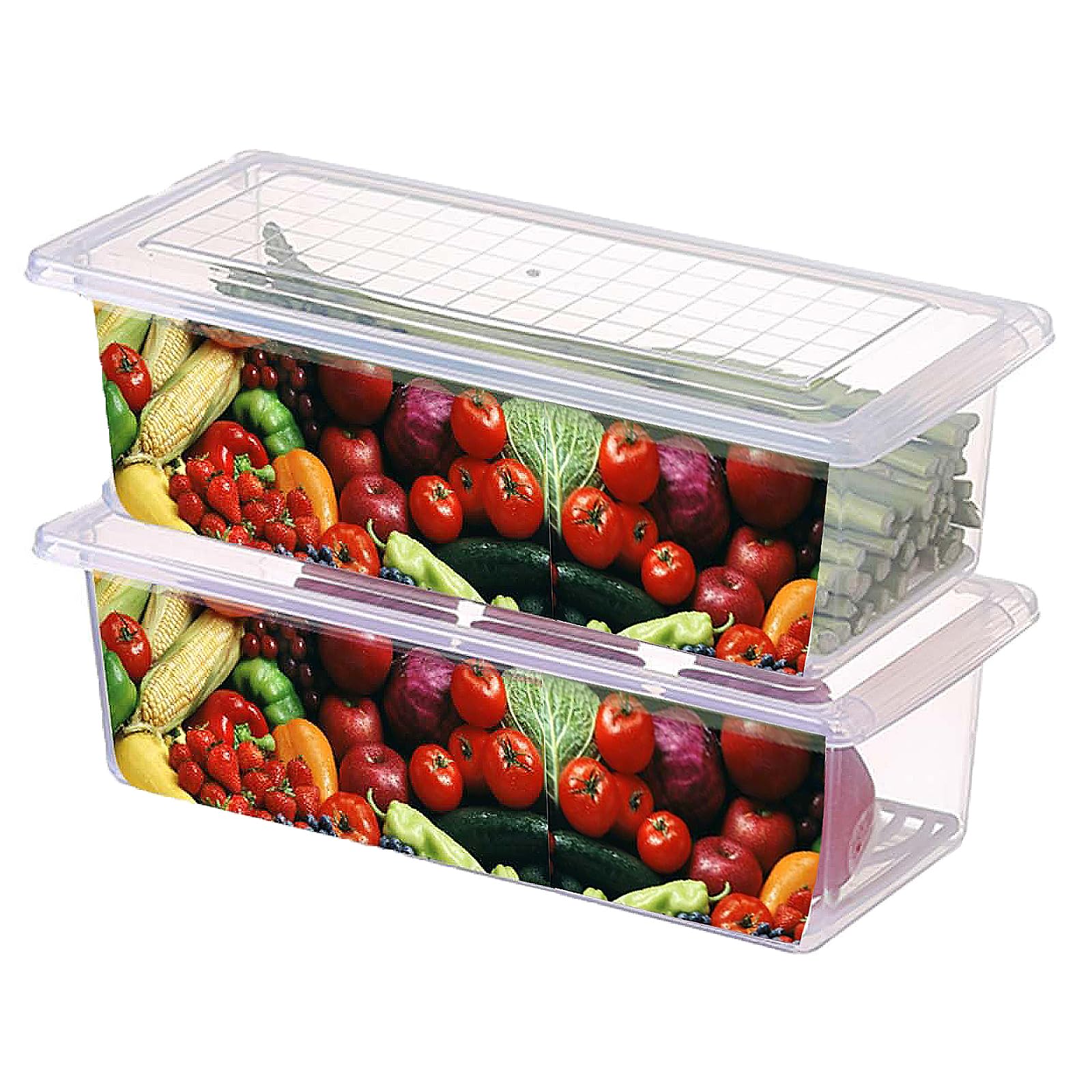 Amazon.com: 2PC Fruit Storage Containers for Fridge - 1.5L Produce ...