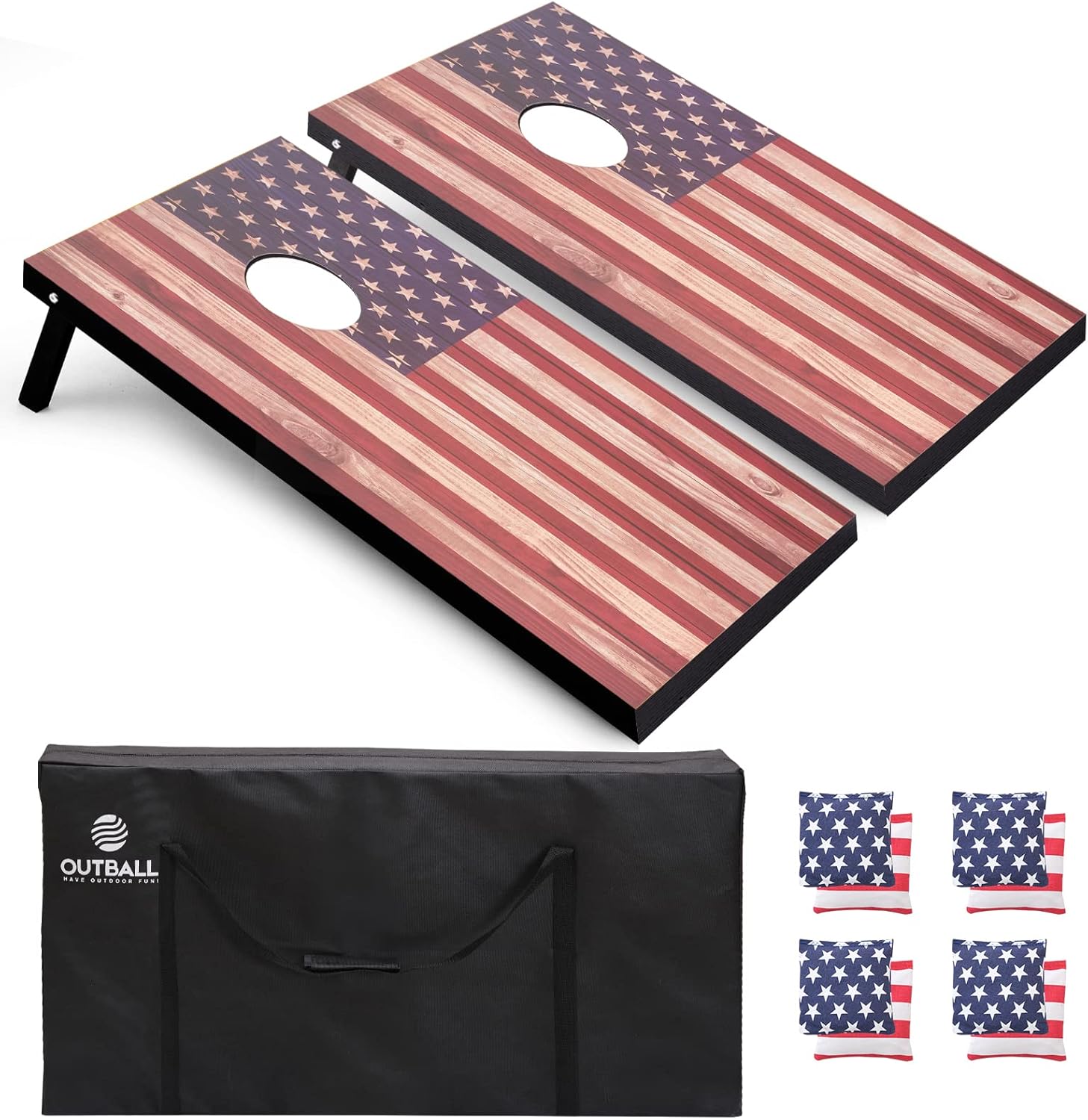 Amazon.com : Outball Cornhole Set 4x2 Regulation Size Corn Holes ...