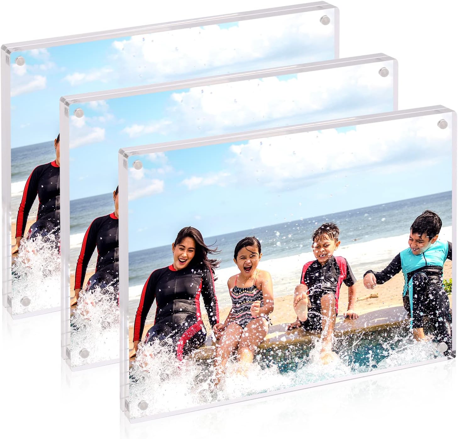 Amazon.com - 3-pack magnetic acrylic photo frame, double-sided ...