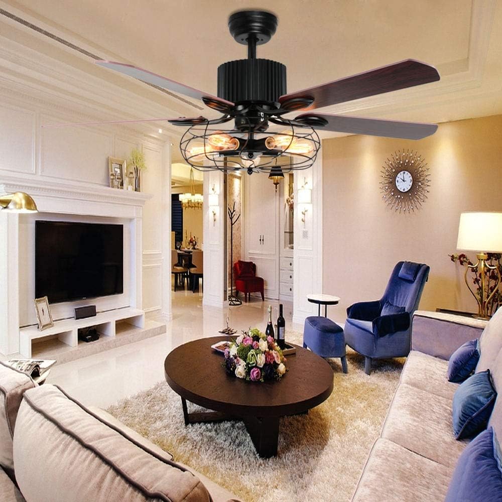 Amazon.com: LuxureFan Retro Industrial Ceiling Fan Light for Restaurant ...