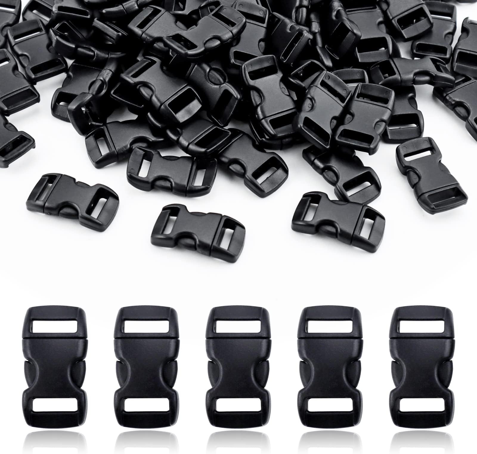 Amazon.com: LIHAO 50 PCS 5/8" Black Plastic Side Release Buckle for ...
