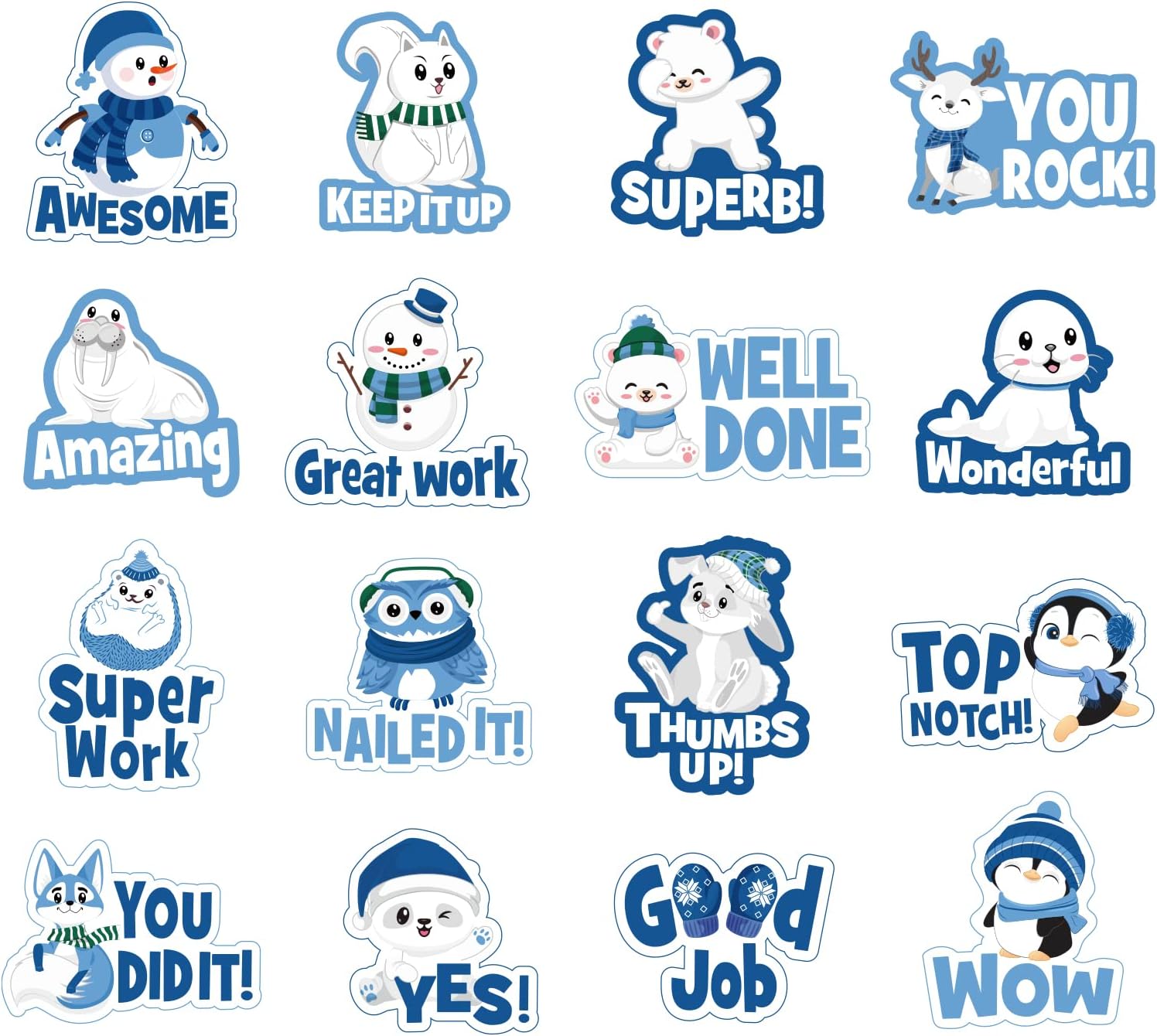 Amazon.com : Eaasty 500 Pcs Penguin Motivational Stickers for Kids Cute ...