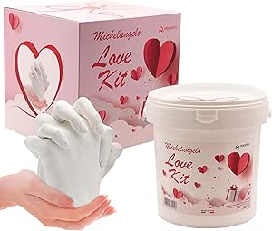 Michelangelo Love Kit 3D Handprint Set for Couples - Plaster Cast Hands - Partner and Couple ...