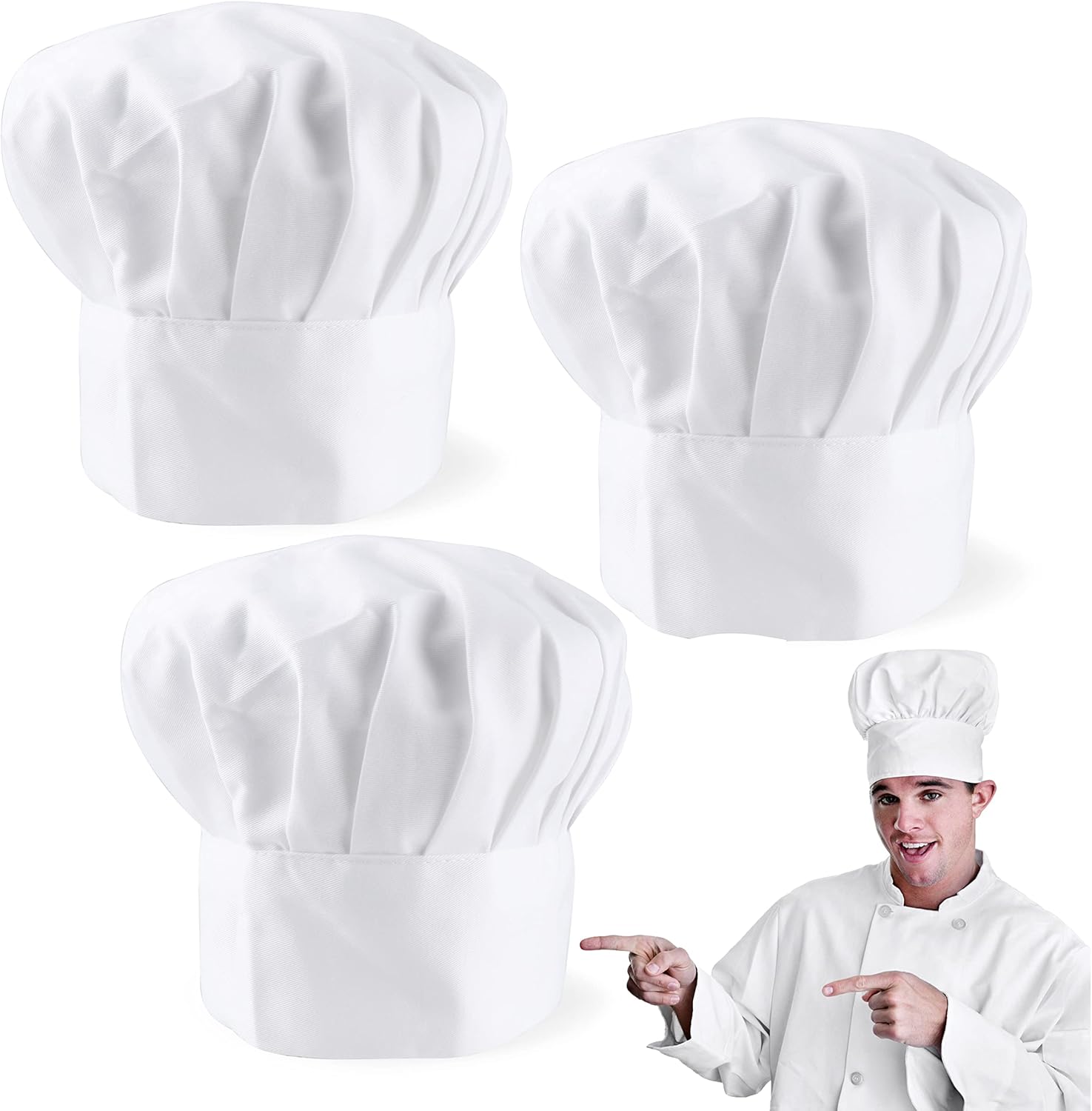 Calot Cuisine GLEAVI Chapeau De Chef Unisexe Réglable élastique Chapeau ...