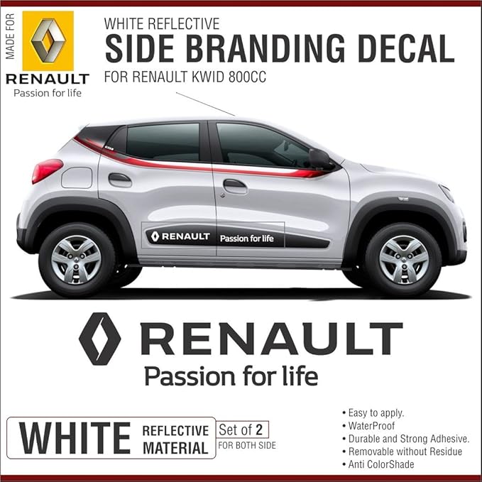 Carmetics Black Life Sticker Graphics Decals for Renault Kwid (Medium ...