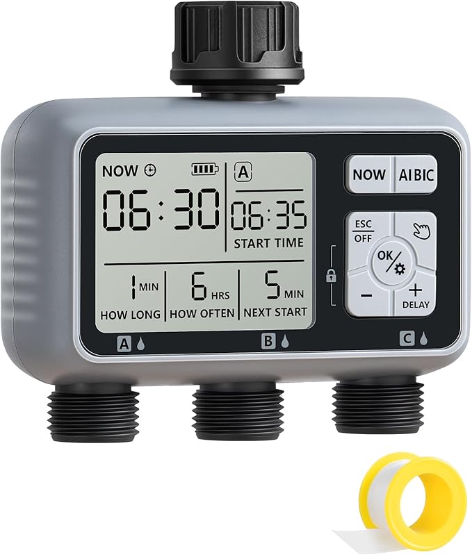 Amazon.com : DEWENWILS 3 Zone Sprinkler Timer, Outdoor Water Timer ...