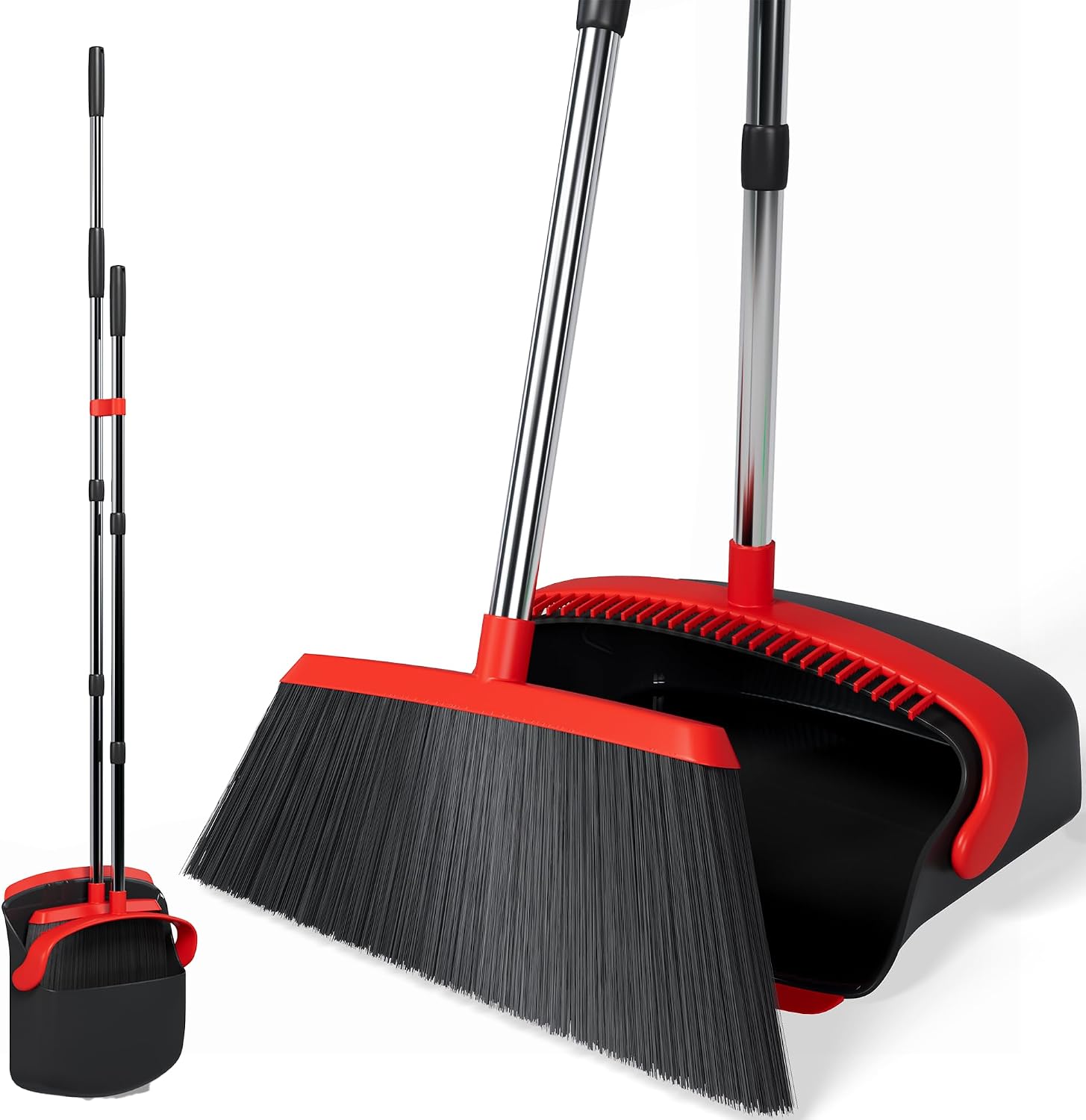 REXO - 55" Adjustable Long Handled Dustpan And Brush Set. Ergonomic ...
