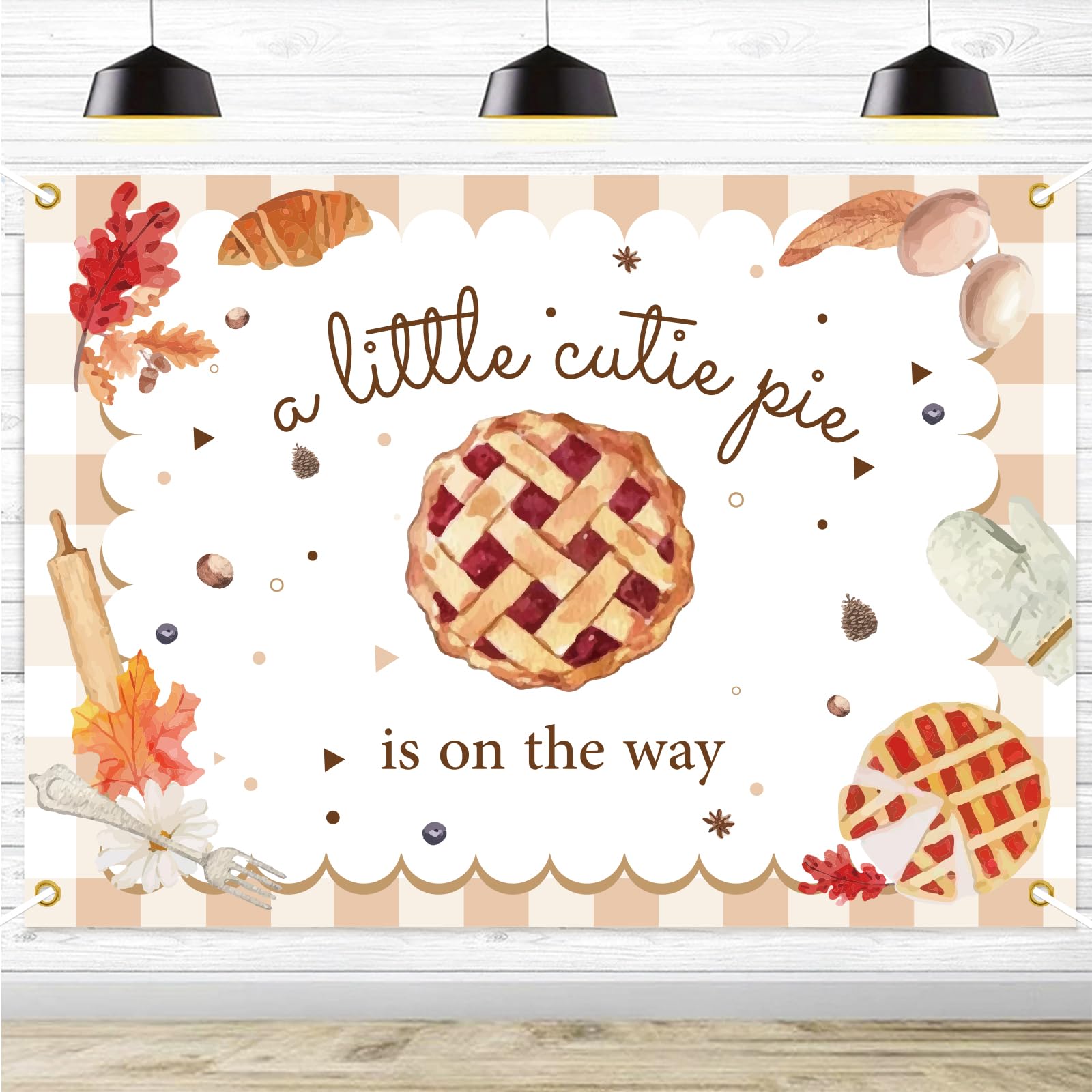 Amazon.com : Pie Baby Shower Backdrop - A Little Cutie Pie is on The ...