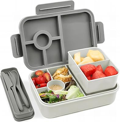 Amazon.com: Jelife Bento Box Adult Lunch Box - 72oz Stackable Bento ...