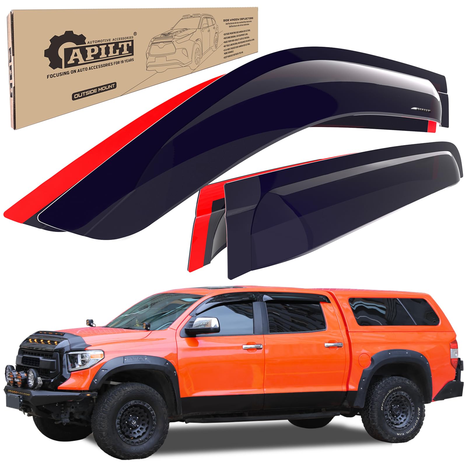 Amazon.com: APILT Large Rain Guards Window Visors for 2007-2021 Toyota ...