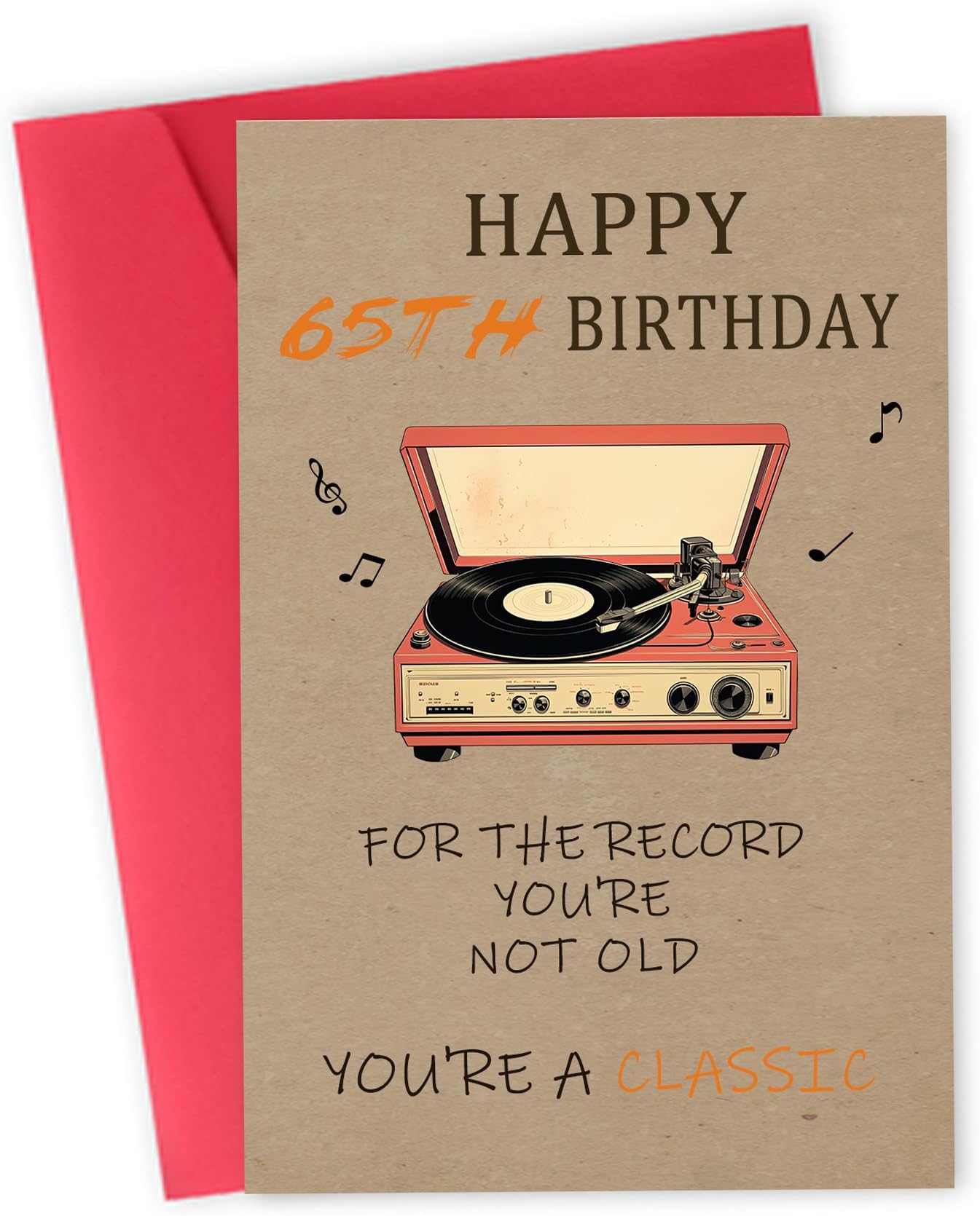 Amazon.com : BGTCARDS 65th Birthday Card, 65th Birthday Gifts, White ...