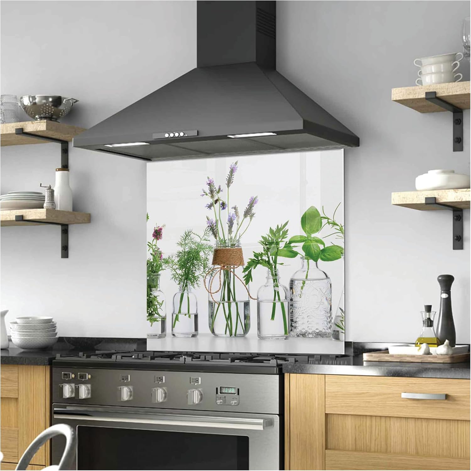 Amazon.com: Tempered Glass Kitchen Backsplash, Stove Back Cover, Stove ...