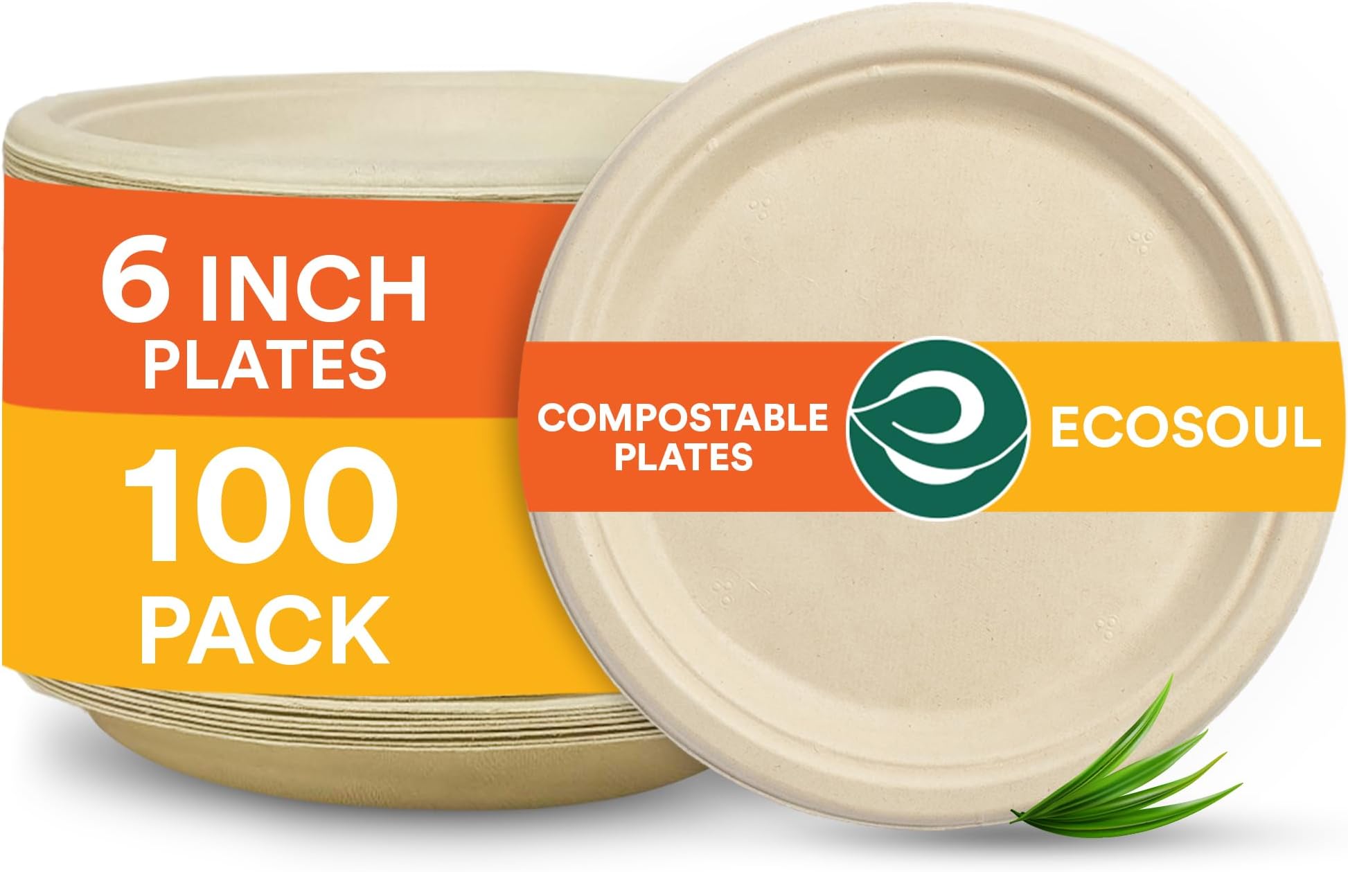 Amazon.com: katbite 150Pcs Compostable Paper Plates Heavy Duty ...