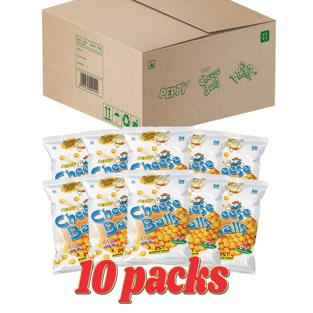 PEPPY Cheeseballs Jumbo Box Pouch, 10 x 60g : Amazon.in: Grocery ...