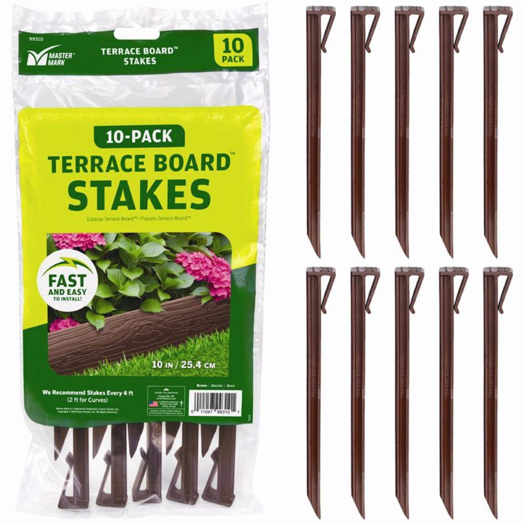 Amazon.com : Master Mark Terrace Board Landscape Stake (10-Pack, Brown ...