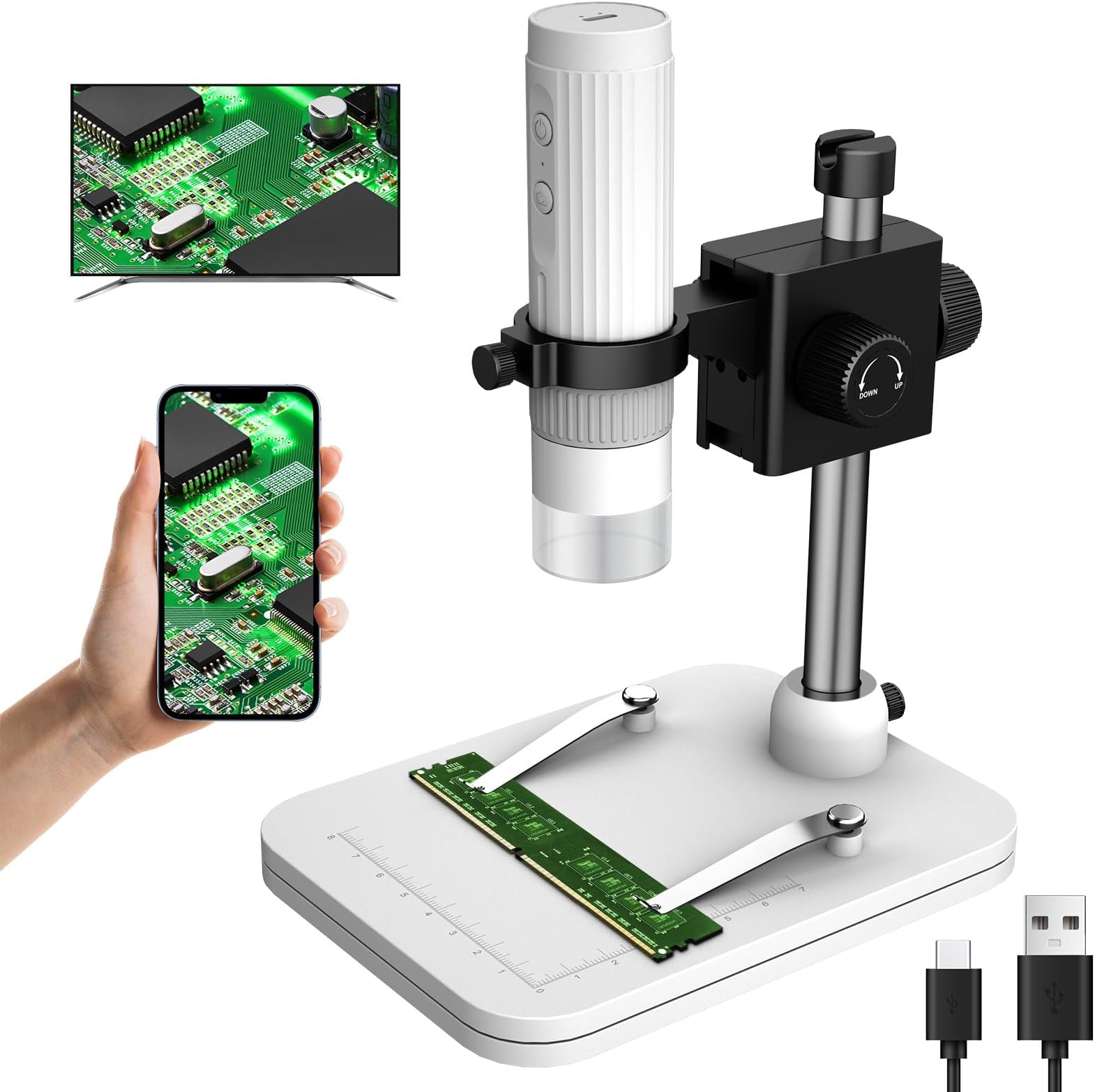 Amazon.com : Digital Microscope, 0X-2000X Biological Microscope, WiFi ...