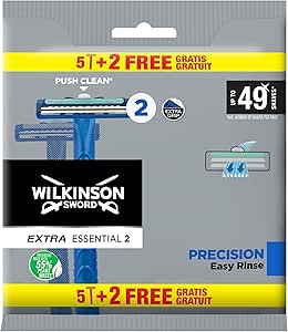 Wilkinson Sword Extra 2 Precision, Pack of 5 + 2 Disposable Razors with ...