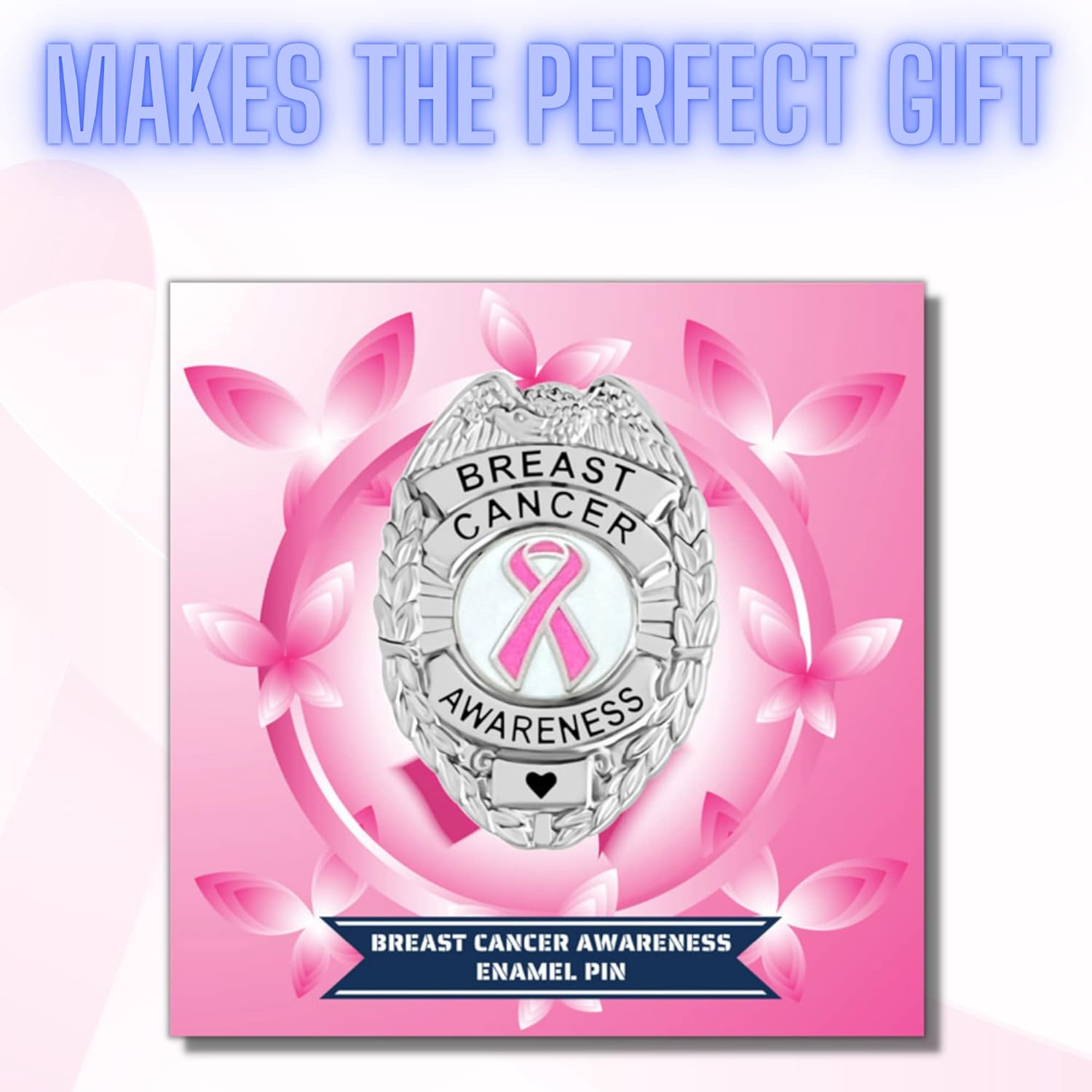 Amazon.com: Breast Cancer Awareness Ribbon Pin - Police Style Metal ...