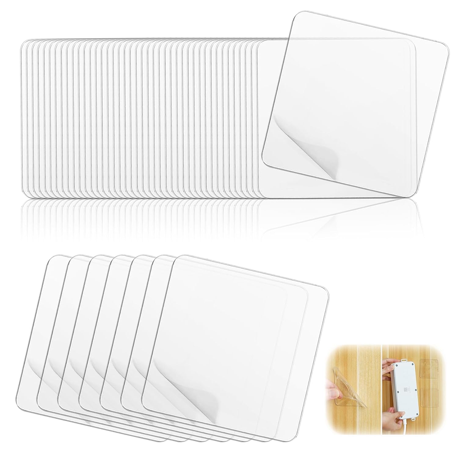 50 Pcs Double Sided Adhesive Tape, 6x6 Cm Heavy Duty Squares Extra ...
