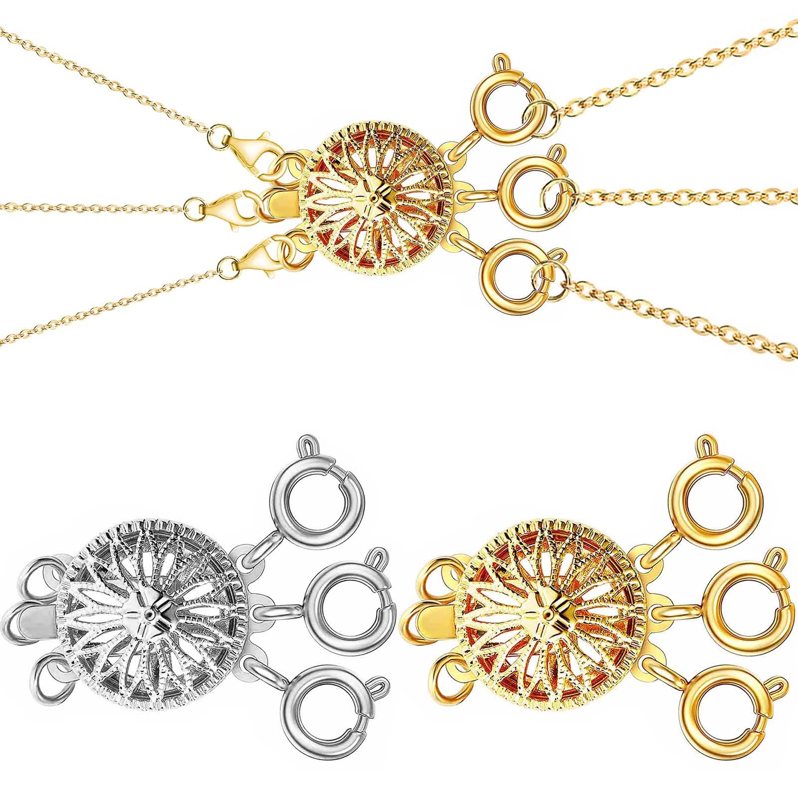 Amazon.com: Dailyacc Layered Necklace Clasp for Women Slide Jewelry ...