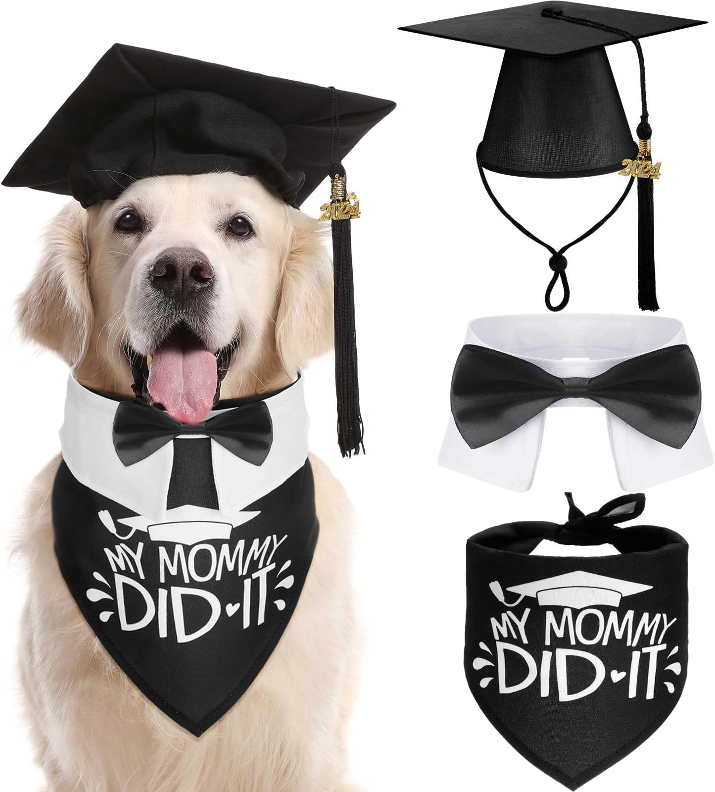 Amazon.com : STMK Dog Graduation Cap Bandana, Graduation Dog Cap with ...