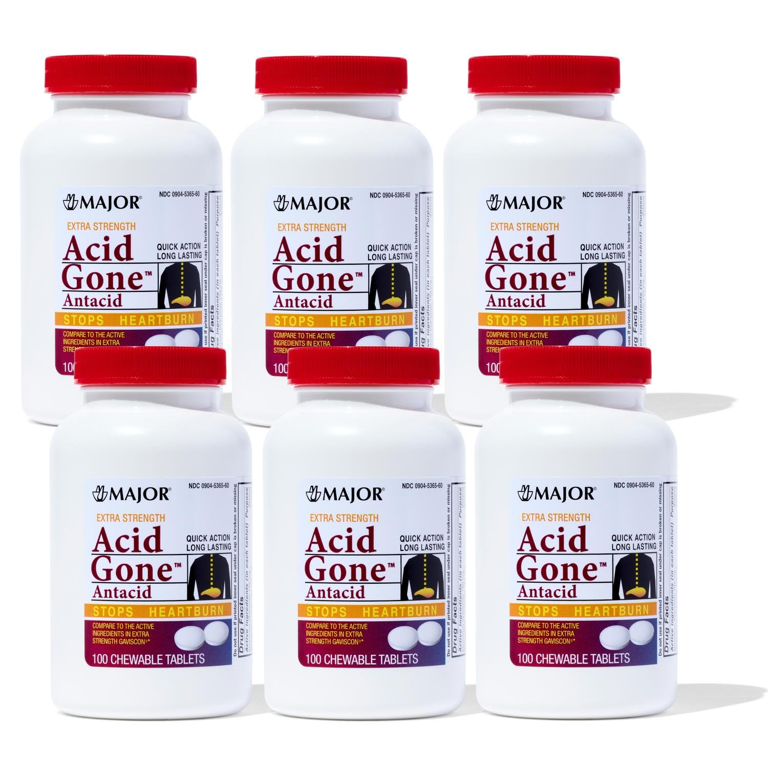 Snapklik.com : Major Acid Gone Extra Strength Antacid Chewable Tablets ...
