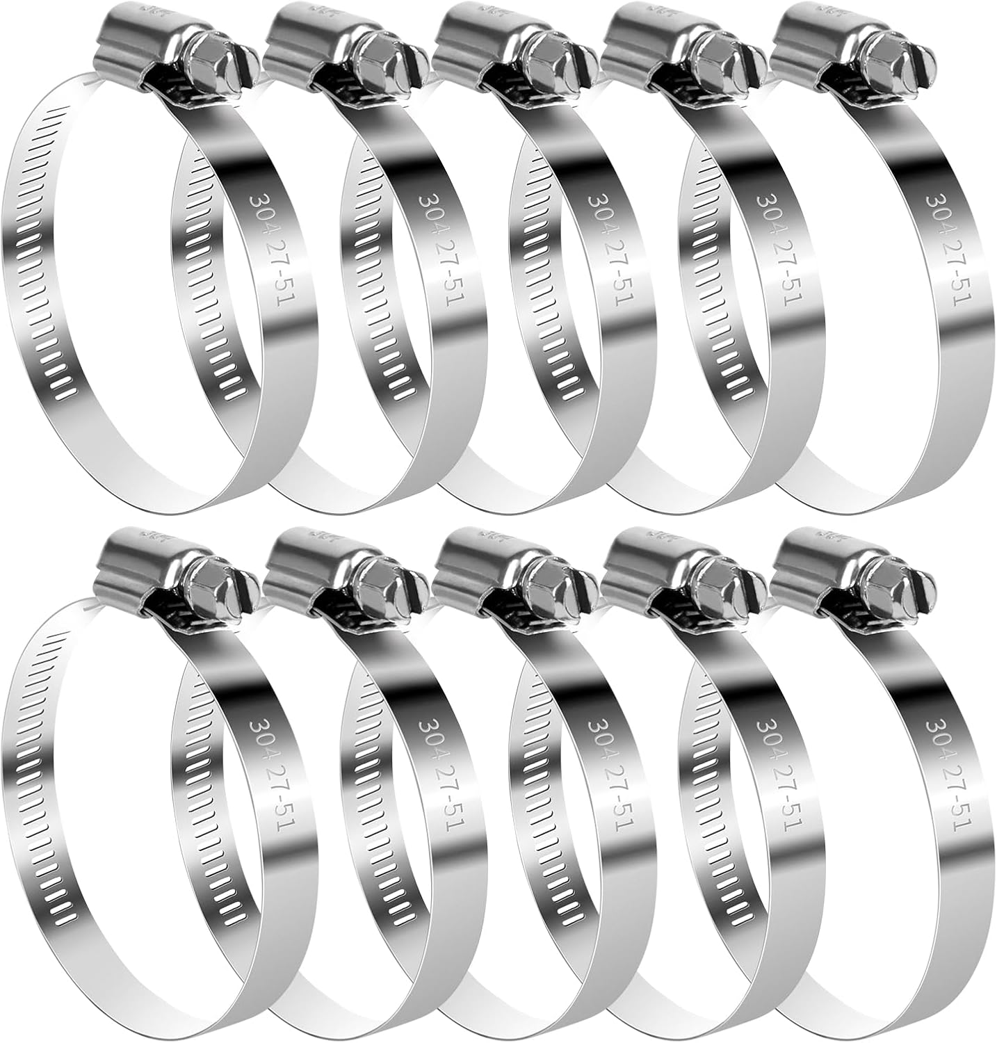 Amazon.com: Hose Clamp, 10 Pieces 2 Inch Stainless Steel Hose Clamps ...