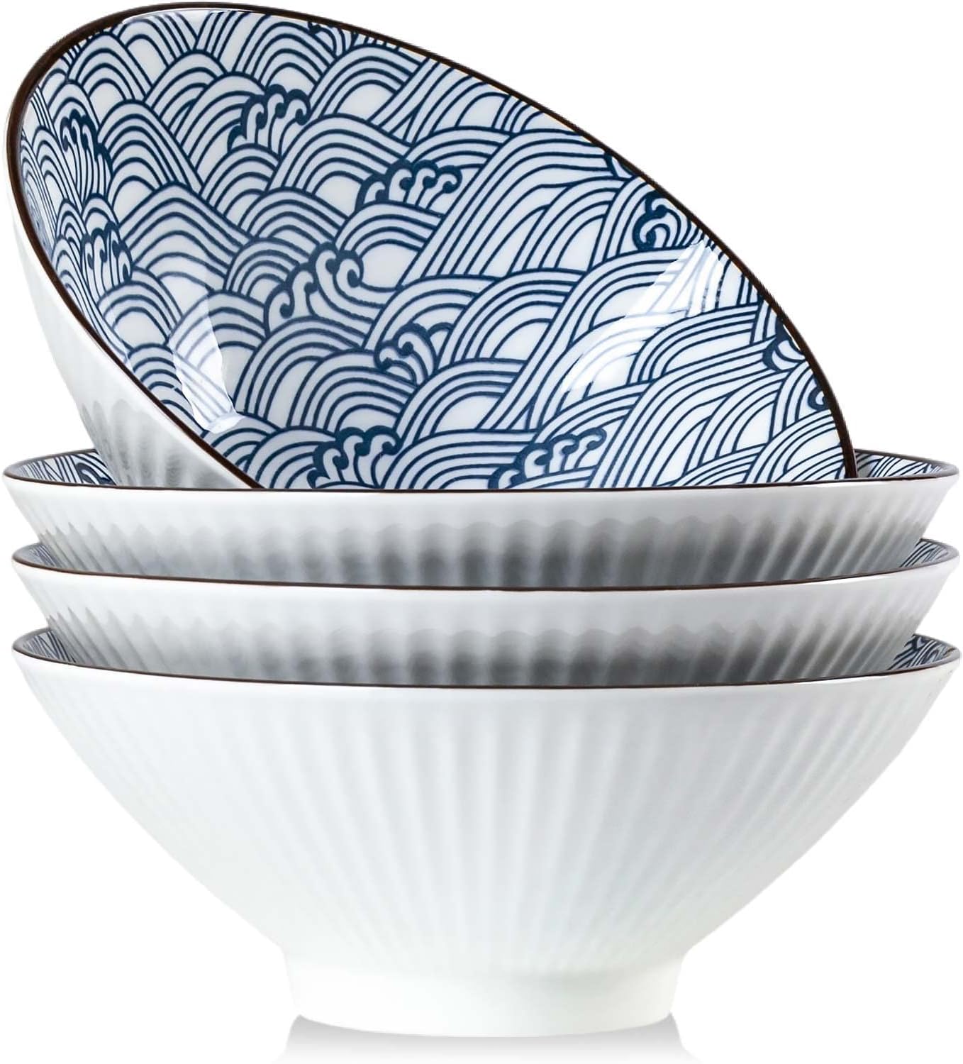 Amazon.com | QINLANG 38 oz Japanese Ramen Bowls Set of 6, Pho Bowls, 8 ...