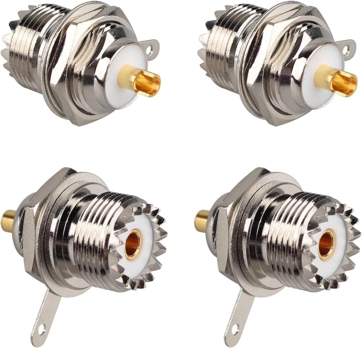 Futheda 4PCS UHF SO239 Bulkhead Female Panel Flange Solder Deck Clip ...