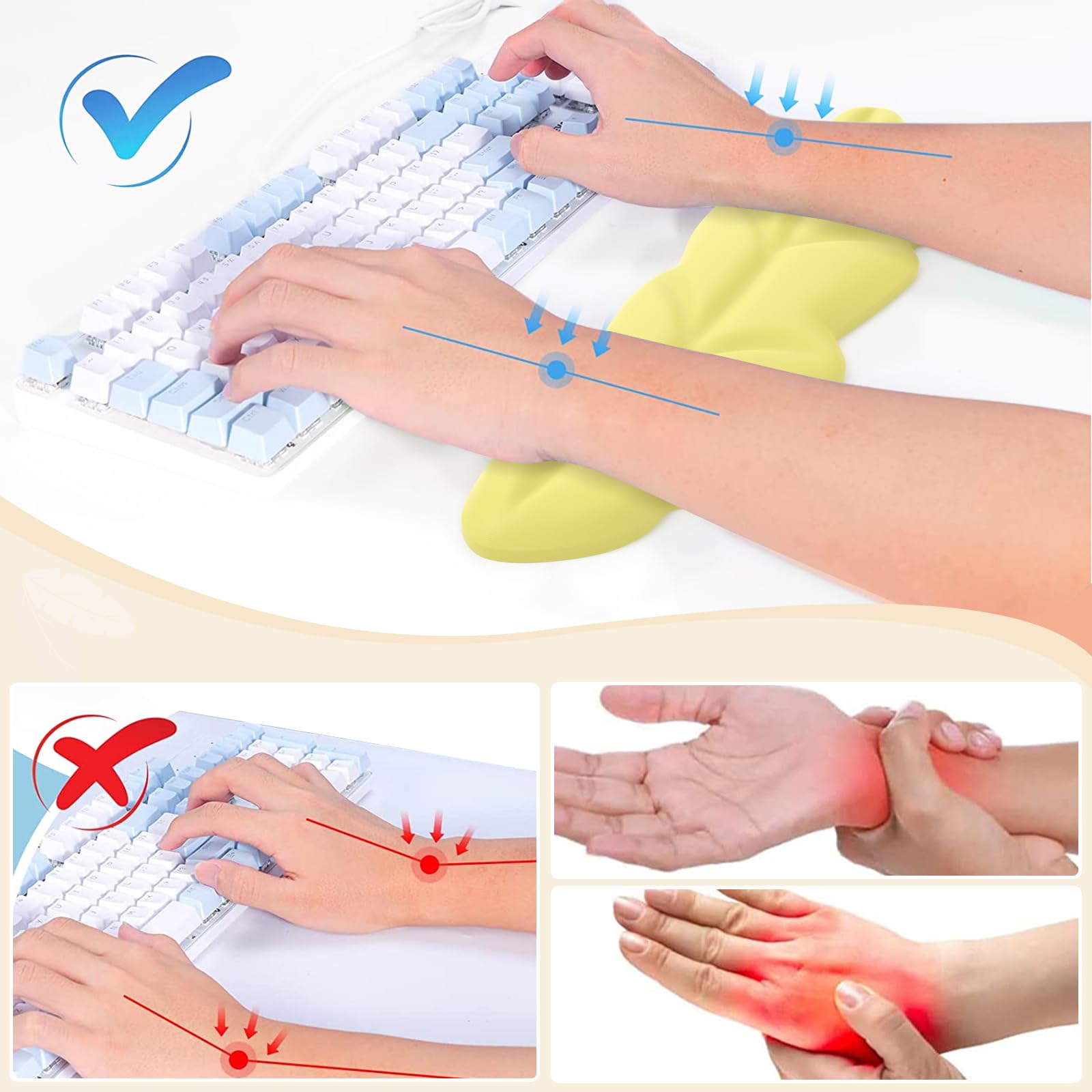 Snapklik.com : iCasso Keyboard Wrist Rest Set, Ergonomic Memory Foam ...