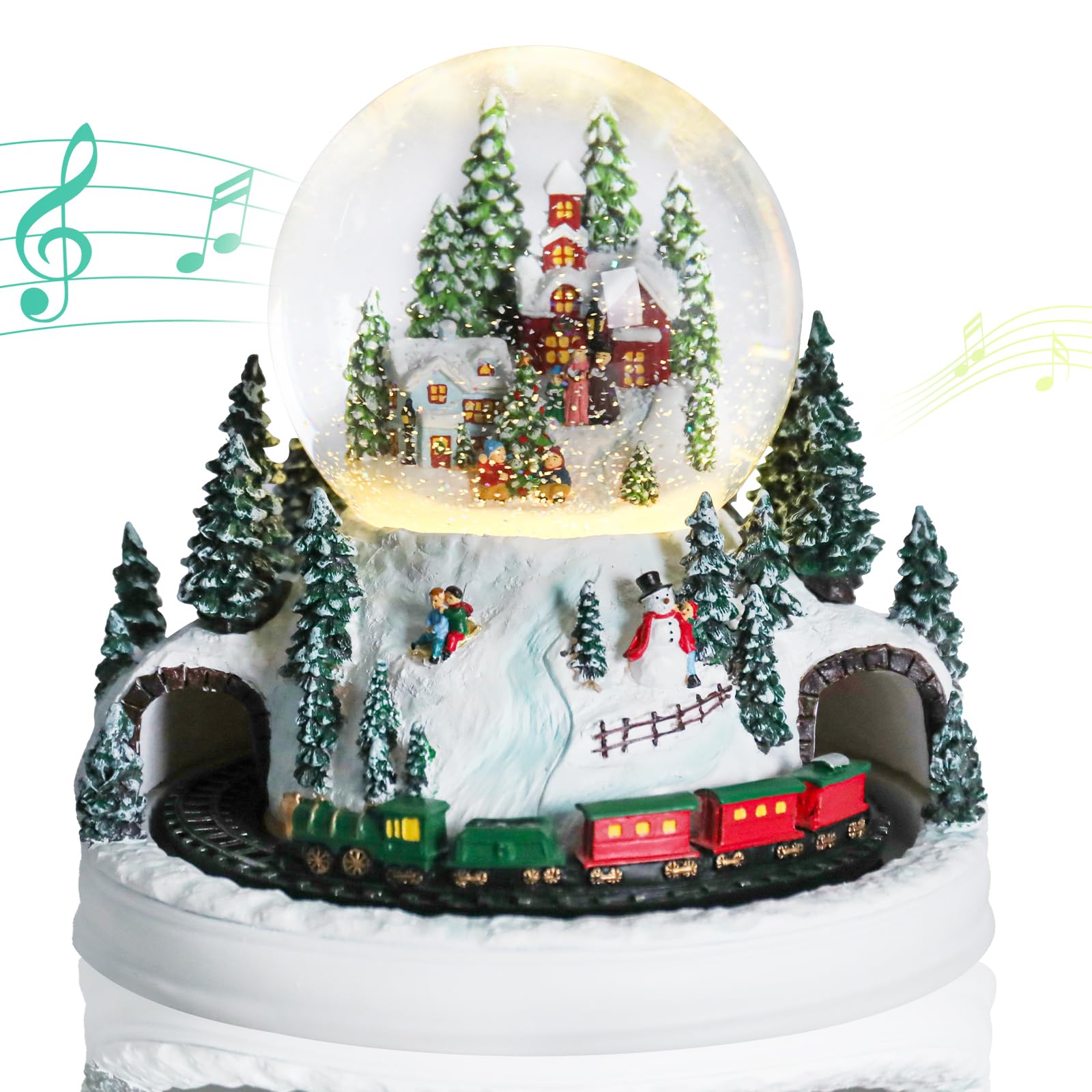 Amazon.com: VCUTEKA Christmas Snow Globe, Musical Snow Globes Color ...