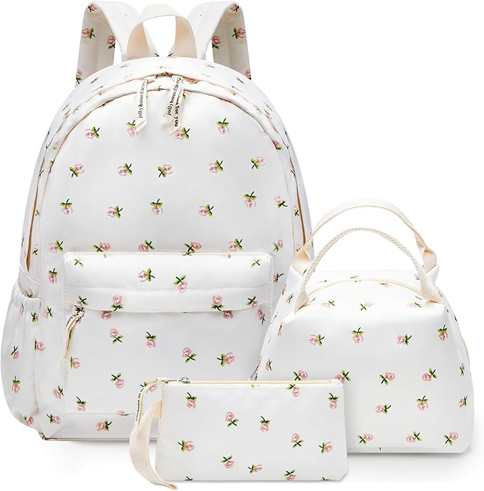 Amazon.com: Zeyune 3 Pcs Waterproof Flower Backpack Set for Girls ...