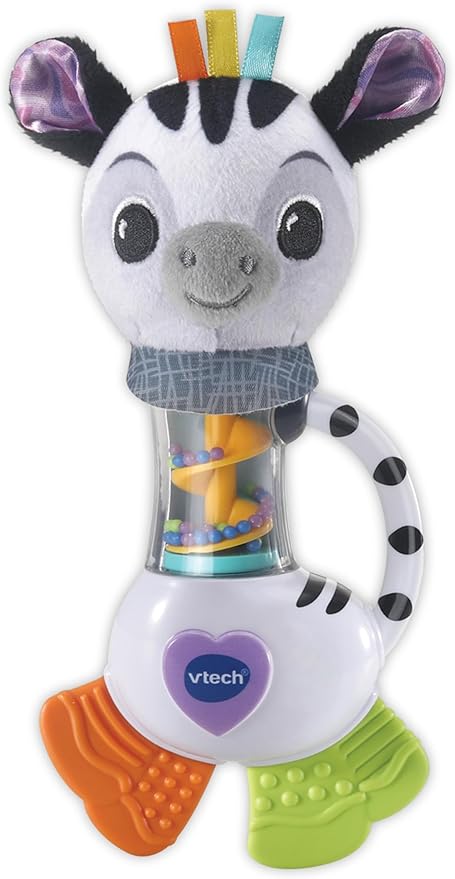VTech Baby Shaking Sounds Zebra, Rainmaker Toy, Rattle Toy with Bright ...