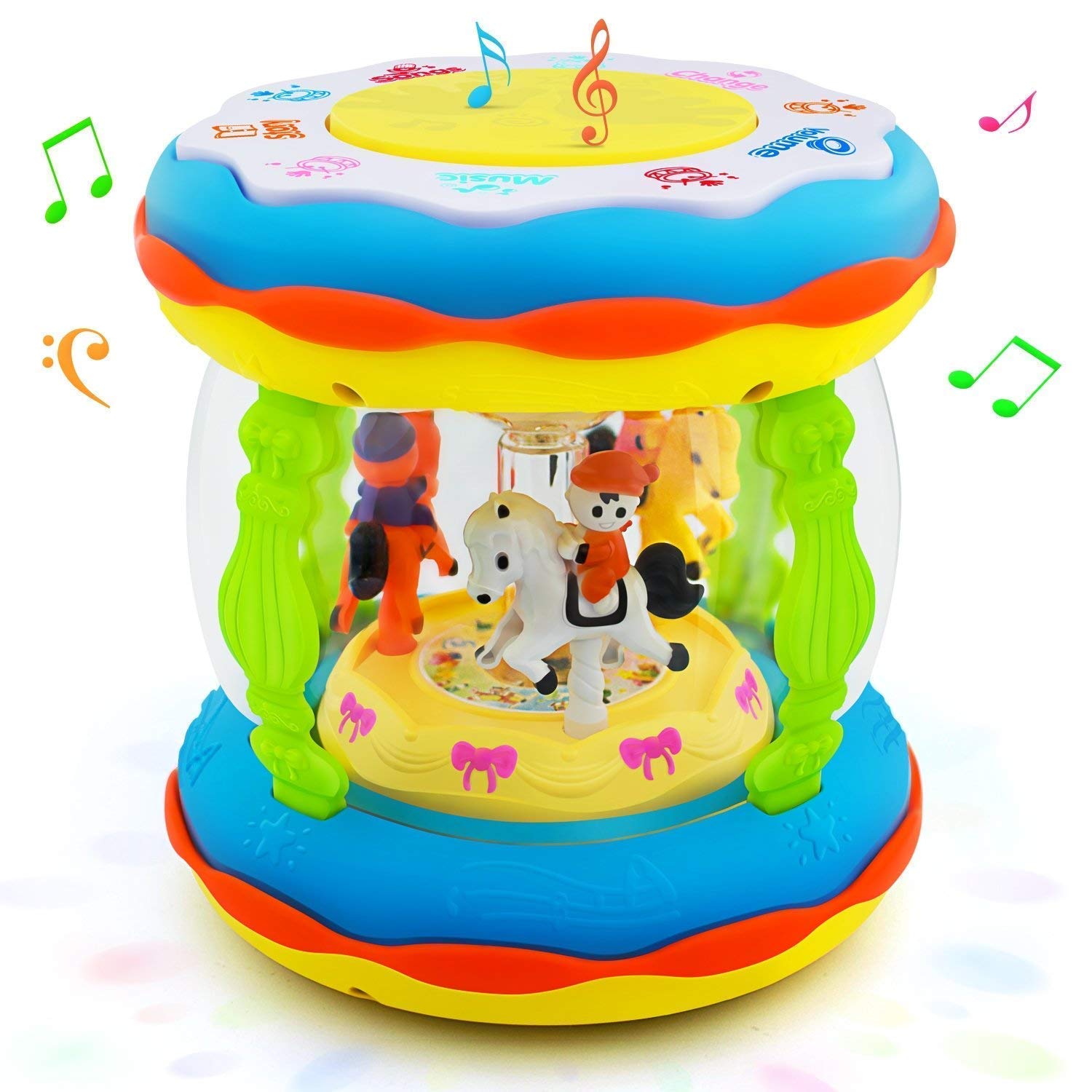 Buy Baby Bucket plastic Merry-Go-Round Drum with 3D Lights and Music ...