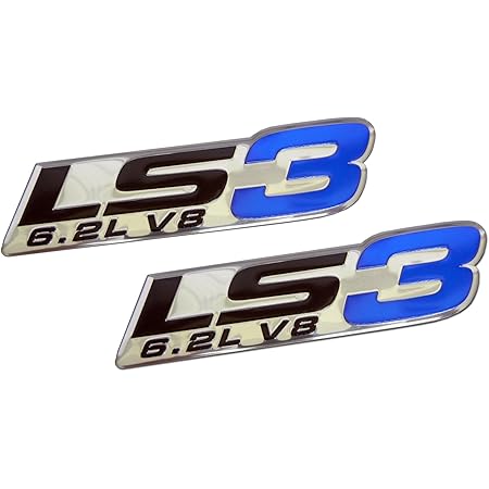 Amazon.com: Yoaoo 2X Auto Chrome OEM LS3 Emblem 6.2L V8 Engine Emblems ...