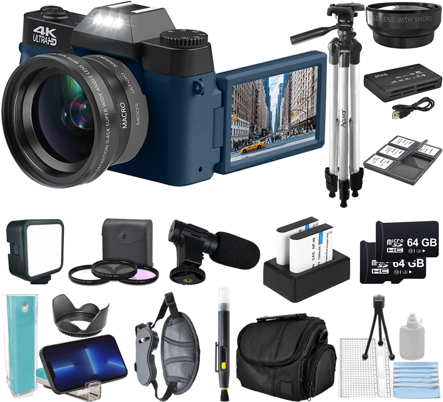 Amazon.com : Acuvar 4K 56MP Digital Camera Kit for Photography ...