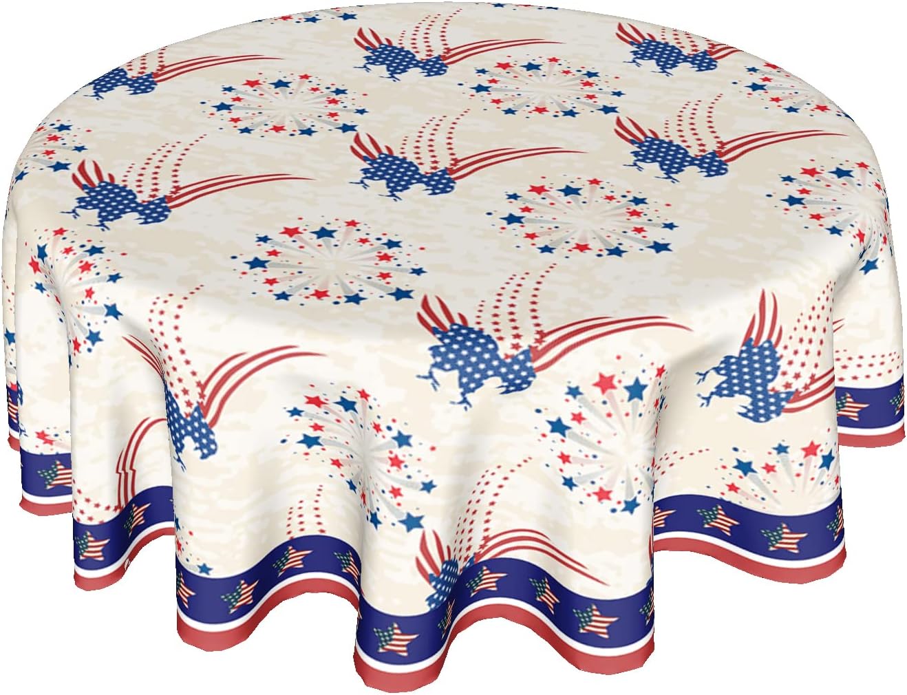 Amazon.com: 4th of July Tablecloth Round 48 Inch Patriotic American ...