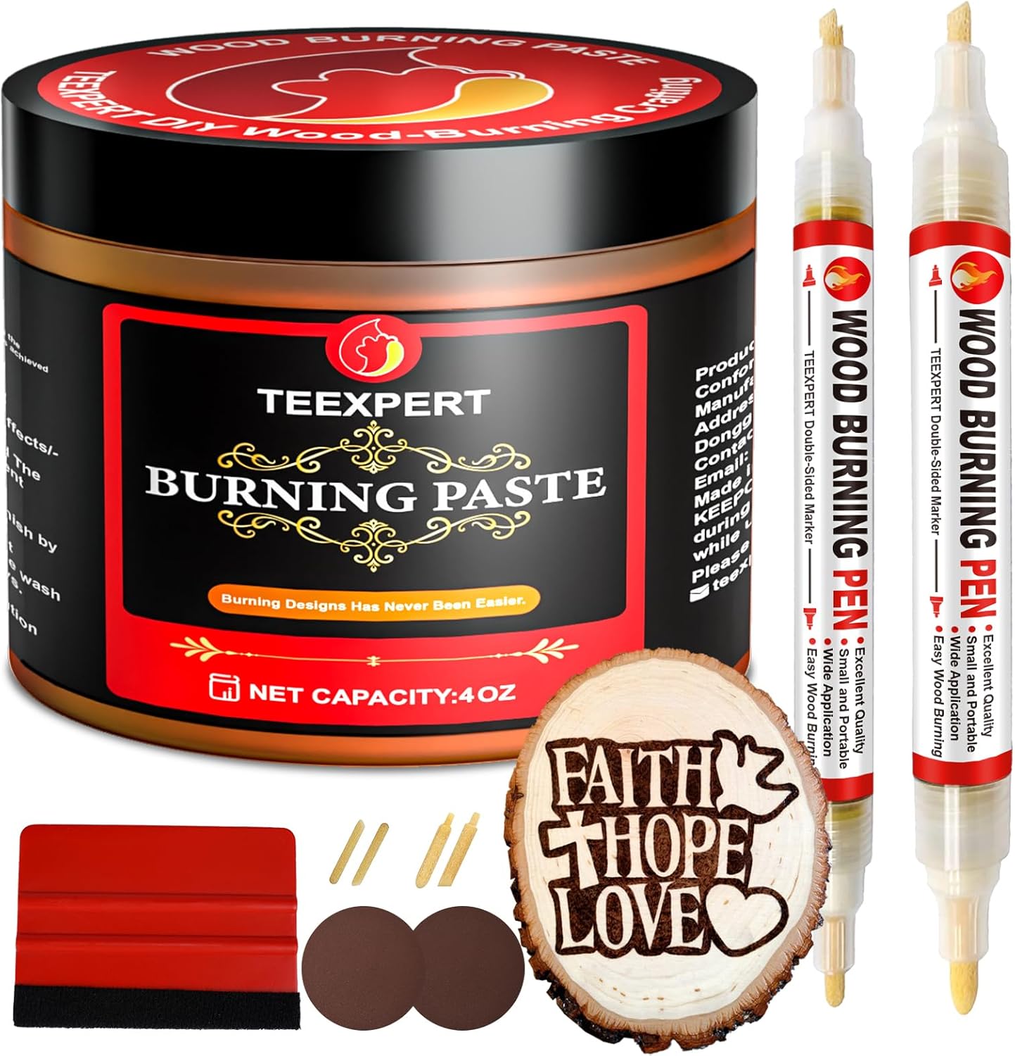 Amazon.com: Teexpert Wood Burning Gel Pen Kit, 4 OZ Paste, 2 Double ...
